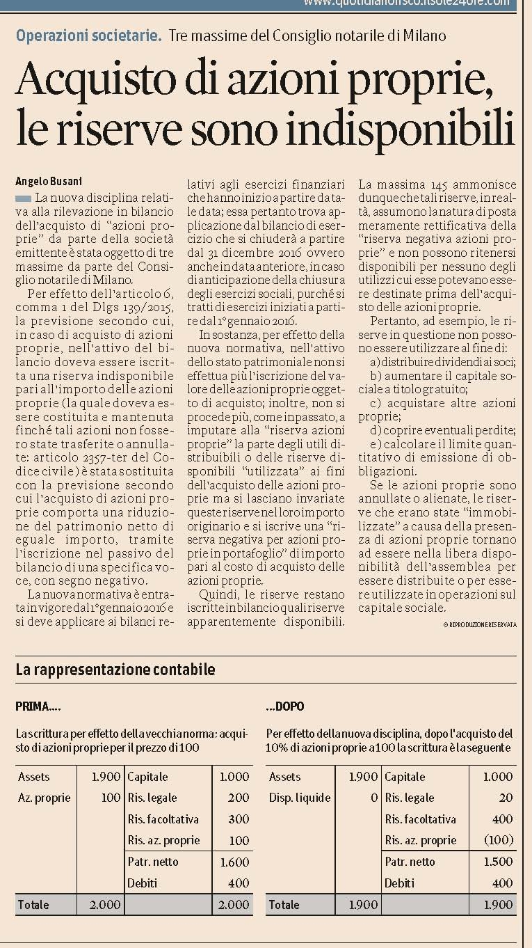 SOCIETA' - Azioni proprie